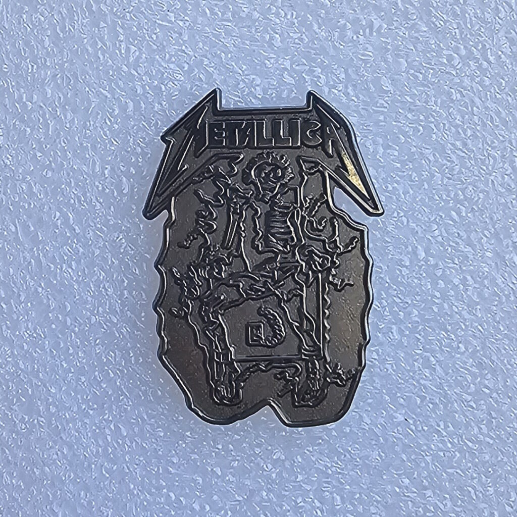 Metallica Logo and Electric Chair Enamel Pin - Pin 'Em All
